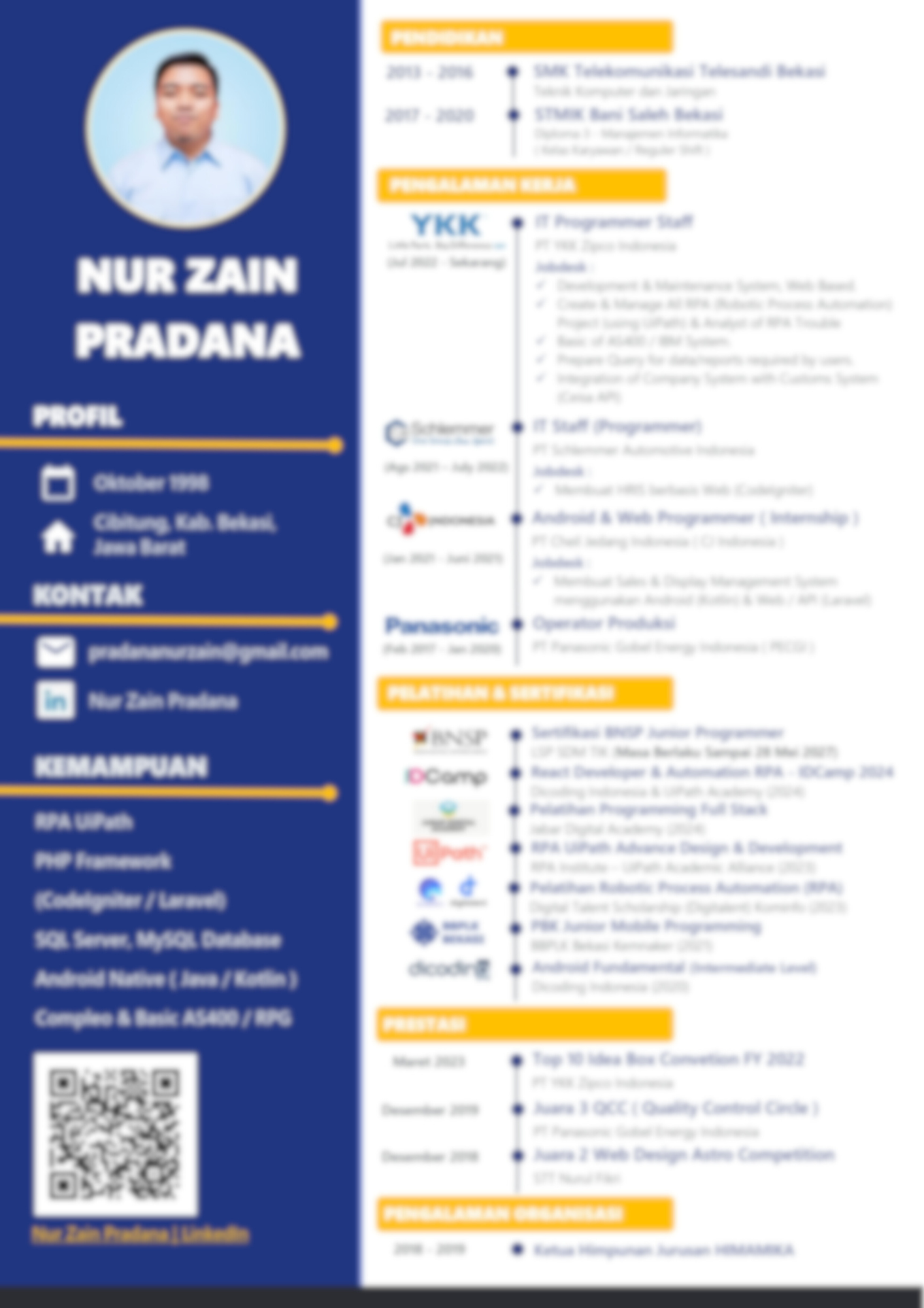 Resume - Nur Zain Pradana